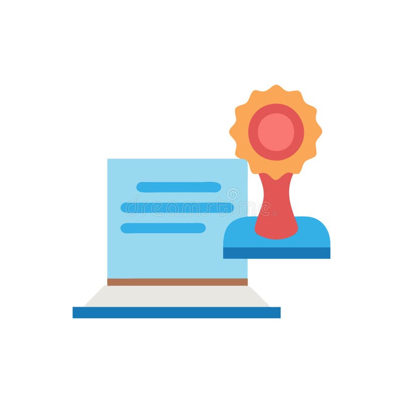 Certificate Stamp Icon for Official Recognition Stock Illustration ...