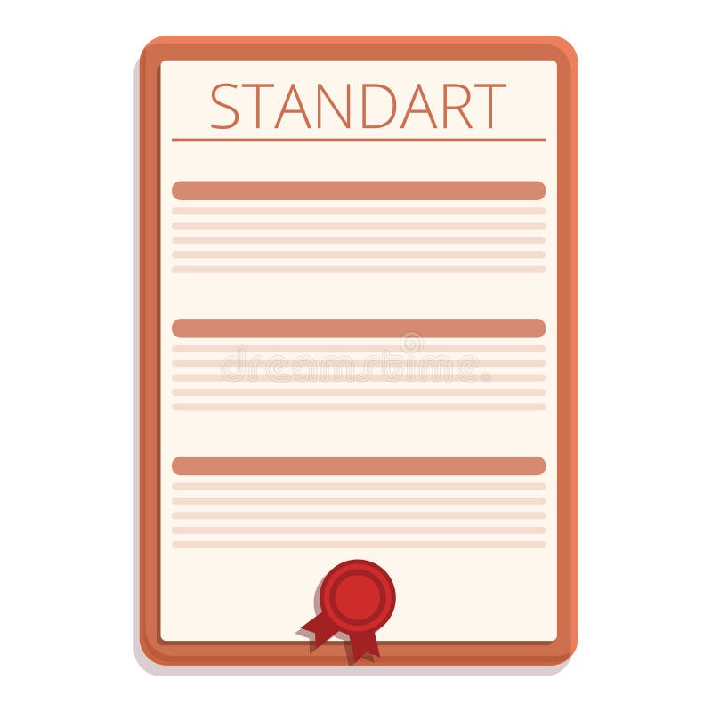 Certificate Standard Icon, Cartoon Style Stock Vector - Illustration of ...