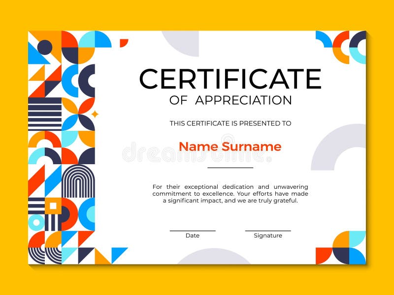 Certificate Template Abstract Geometric Pattern Stock Illustration ...