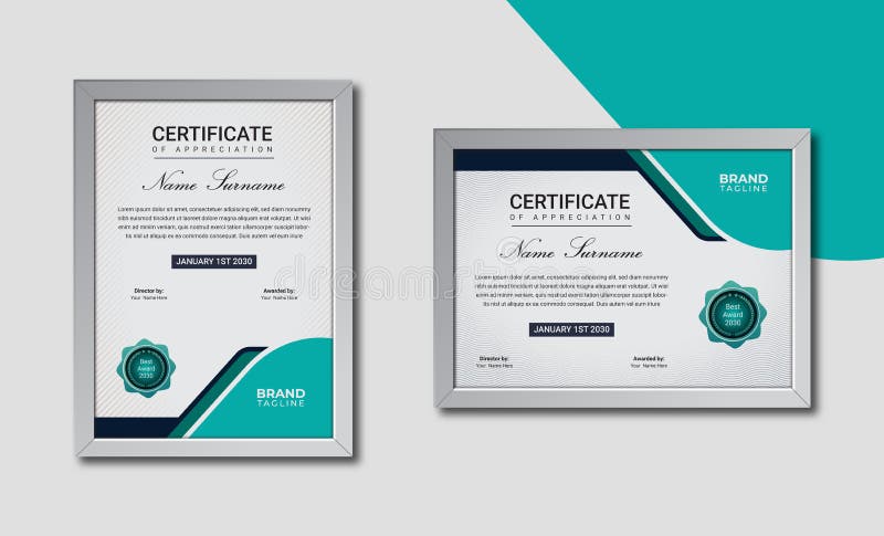 Certificate Template with a Classic Frame and Modern Pattern Stock ...