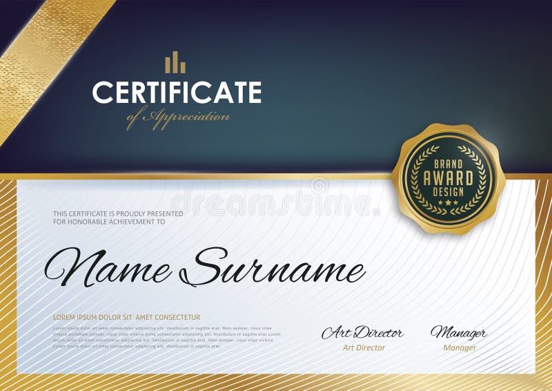 ? Certificate of Achievement Template Set Background with Gold Badge ...