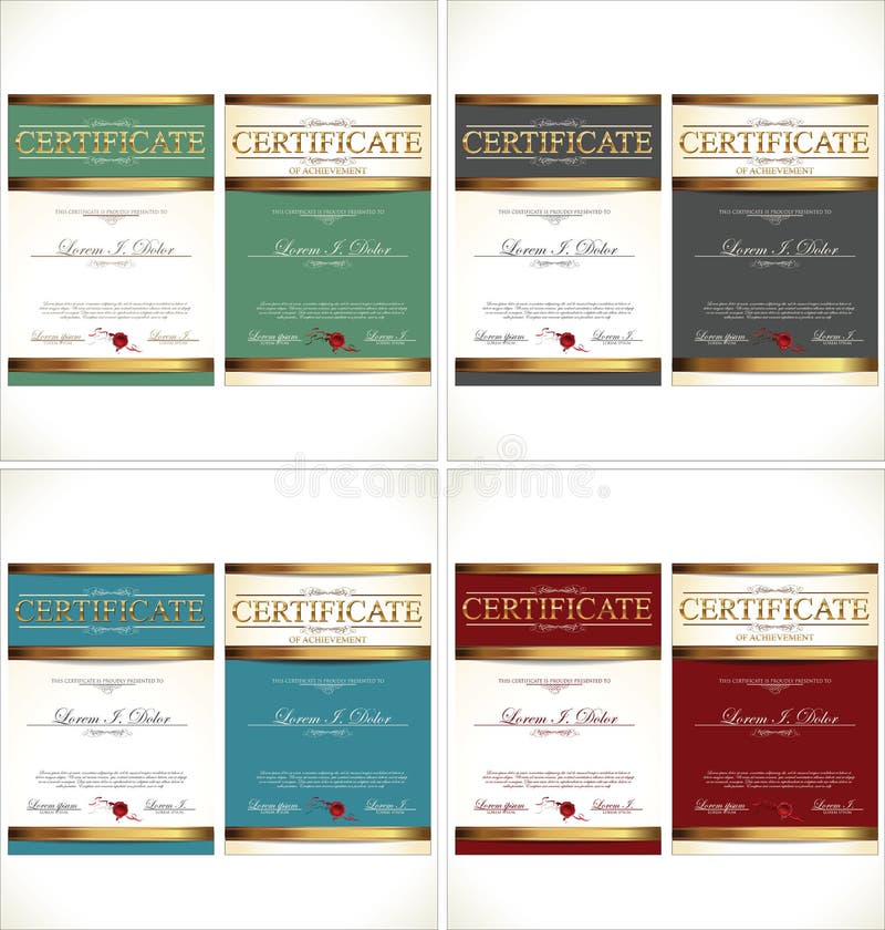 Certificate Template Collection Stock Illustration - Illustration of ...