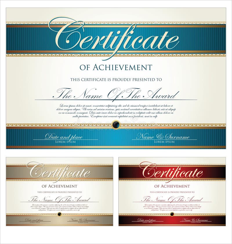 Certificate Template Collection Stock Illustration - Illustration of ...