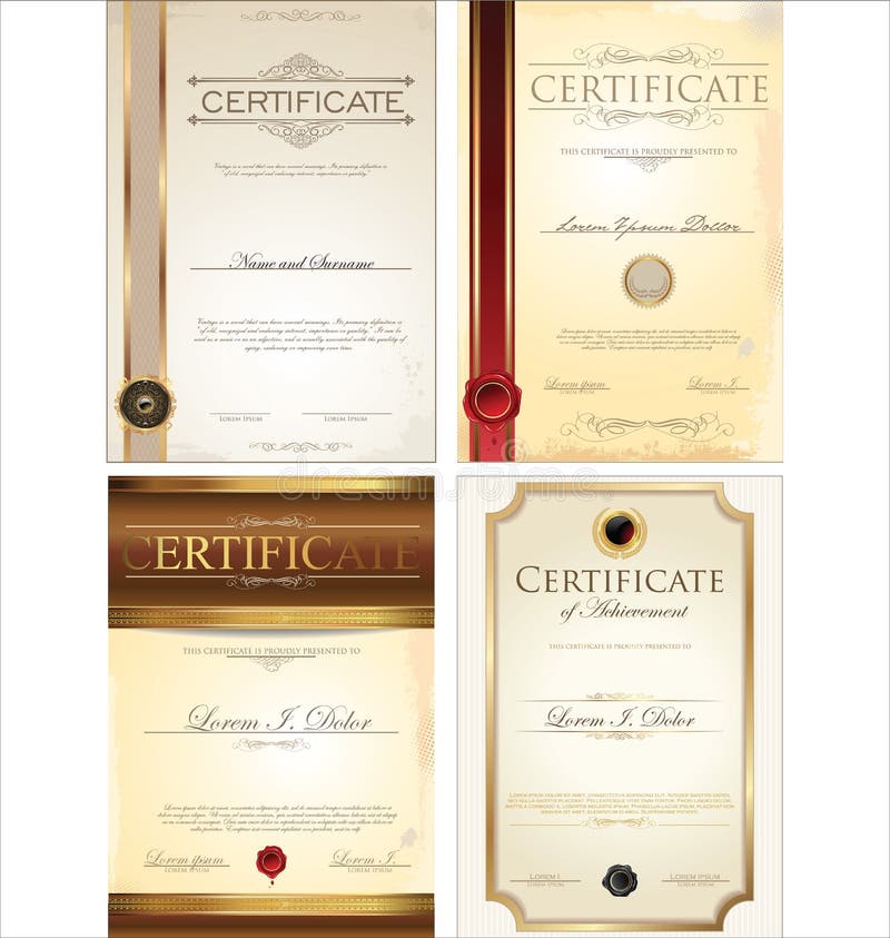 Certificate Template Collection Stock Illustration - Illustration of ...