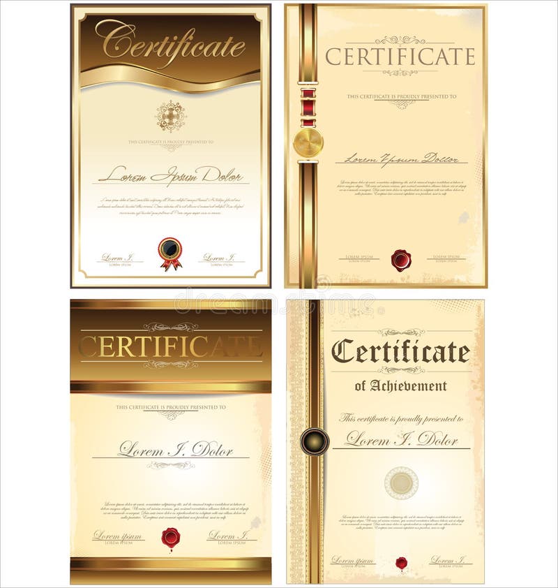Certificate Template. Collection Stock Illustration - Illustration of ...
