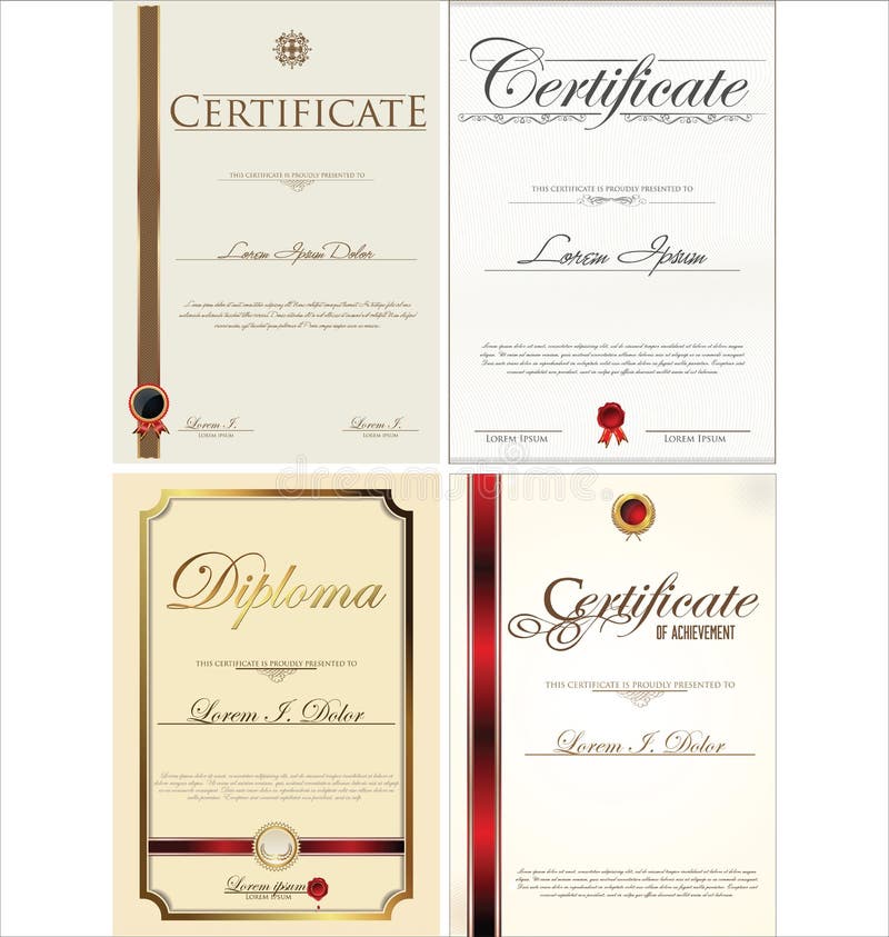 Certificate Template Collection Stock Illustration - Illustration of ...