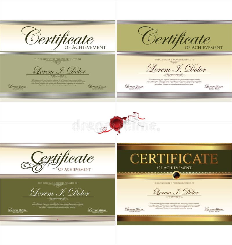 Certificate Template Collection Stock Illustration - Illustration of ...