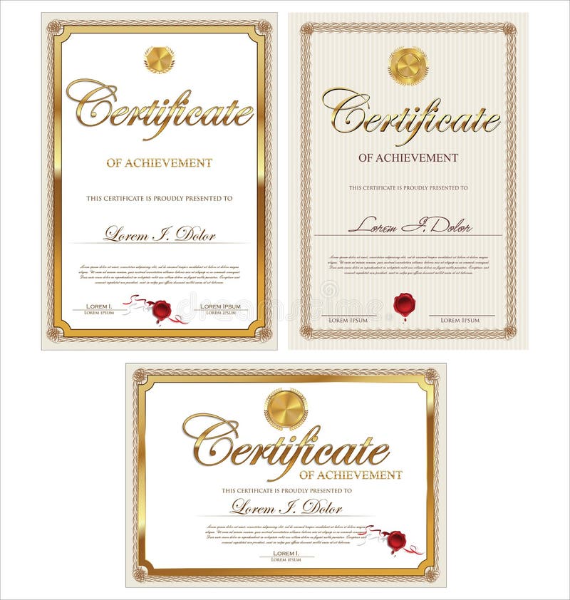 Certificate Template Collection Stock Illustration - Illustration of ...