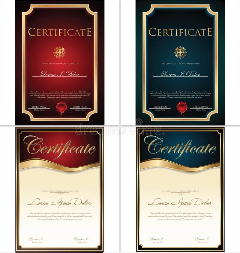 Certificate Template. Collection Stock Illustration - Illustration of ...