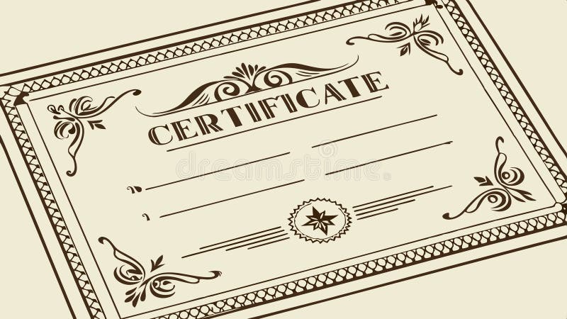 Certificate Template Design with Intricate Decorative Border Vector ...