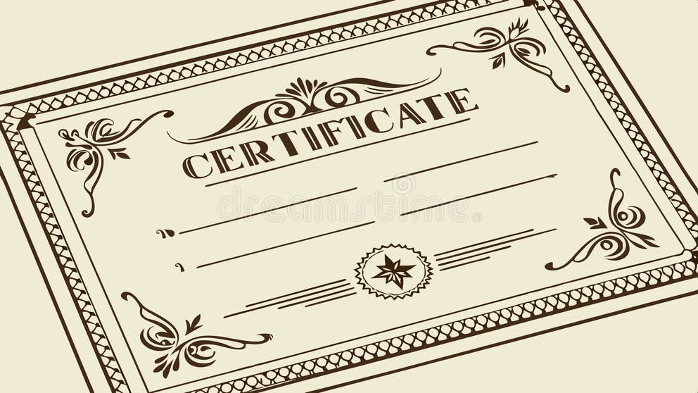 Certificate Template Design with Intricate Decorative Border Vector ...