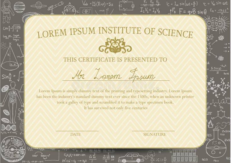 Certificate Template is Designed for Science or Education Field and ...