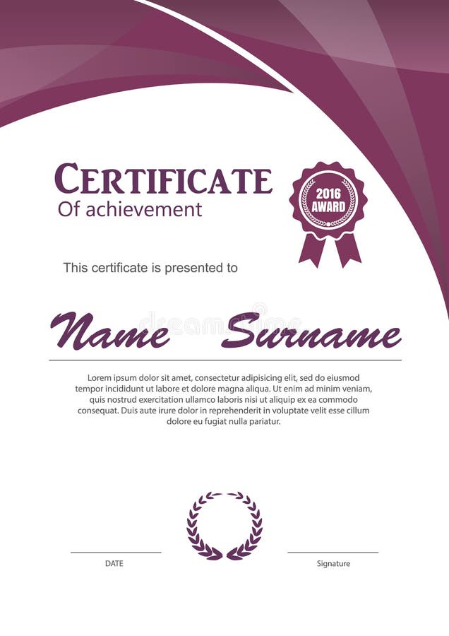 Certificate Template,diploma Layout Stock Vector - Illustration of ...