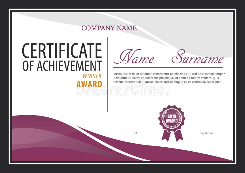 Certificate Template,diploma Layout Stock Vector - Illustration of ...