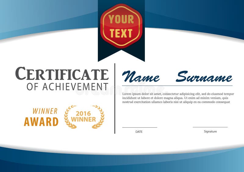 Certificate Template,diploma Layout Stock Vector - Illustration of ...