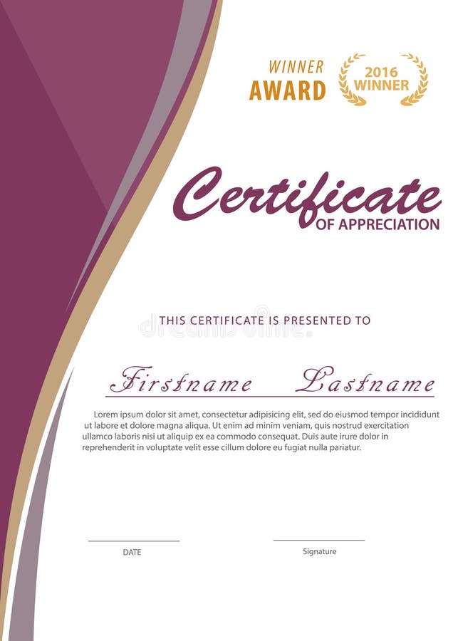 Certificate Template,diploma Layout Stock Vector - Illustration of ...