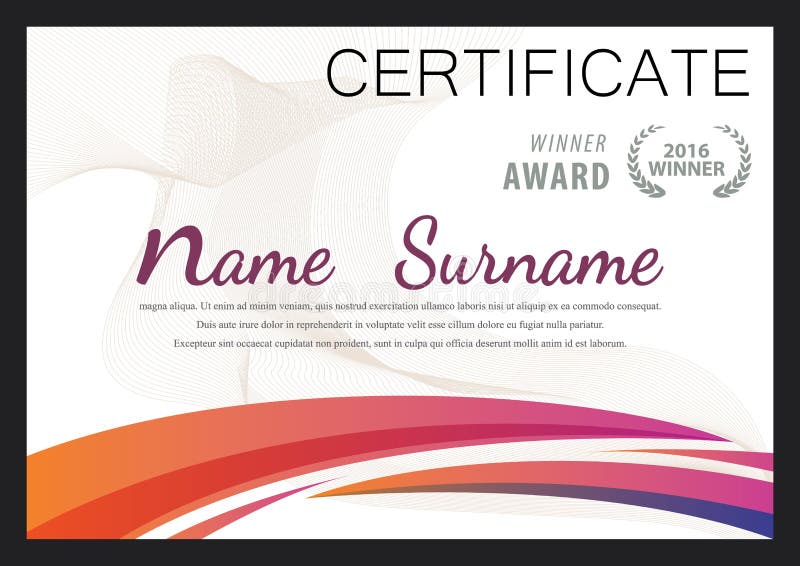 Certificate Template,diploma Layout Stock Vector - Illustration of ...