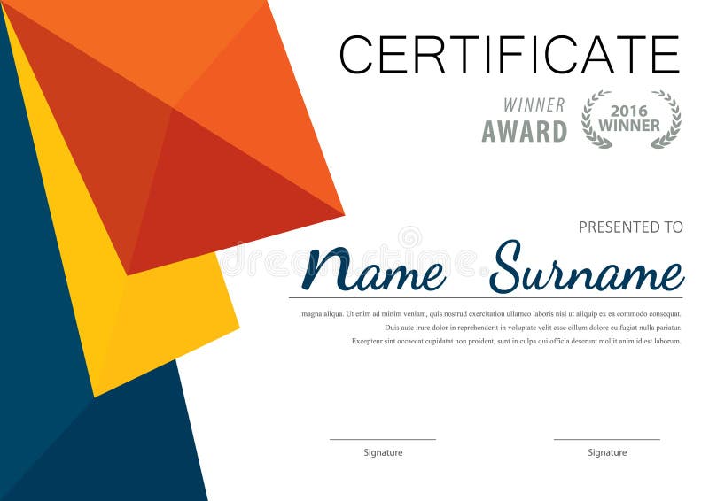 Certificate Template,diploma Layout Stock Vector - Illustration of ...
