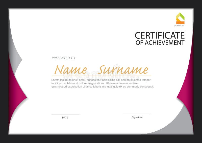 Certificate Template,diploma Layout Stock Vector - Illustration of ...