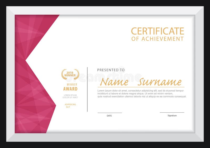 Certificate Template,diploma Layout. Stock Vector - Illustration of ...