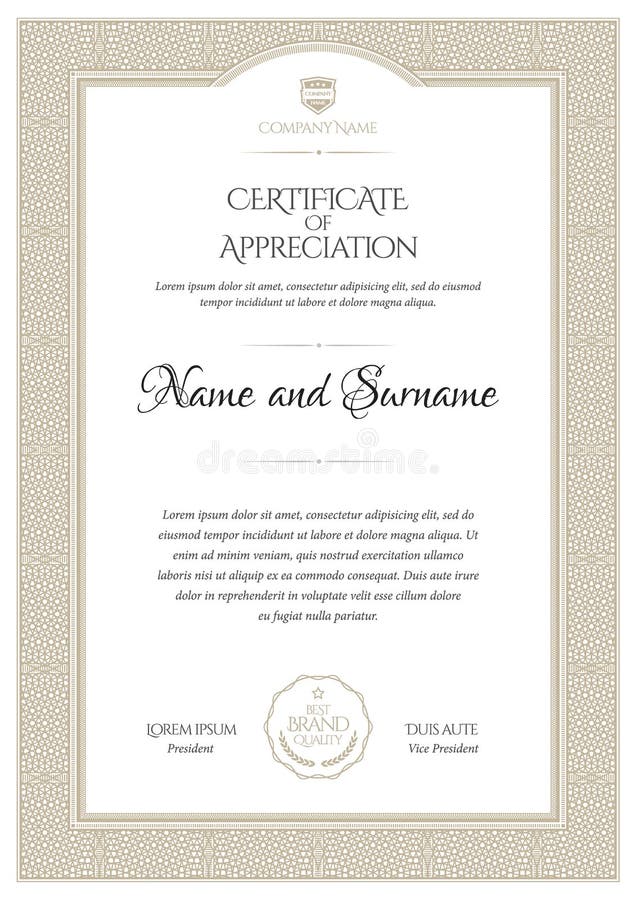 Certificate Template. Diploma of Modern Design or Gift Certificate ...