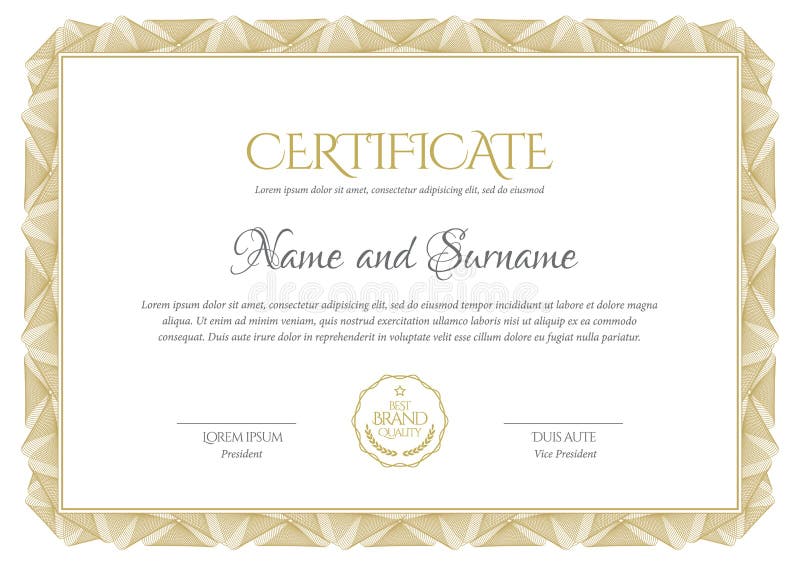 Certificate Template. Diploma of Modern Design or Gift Certificate ...