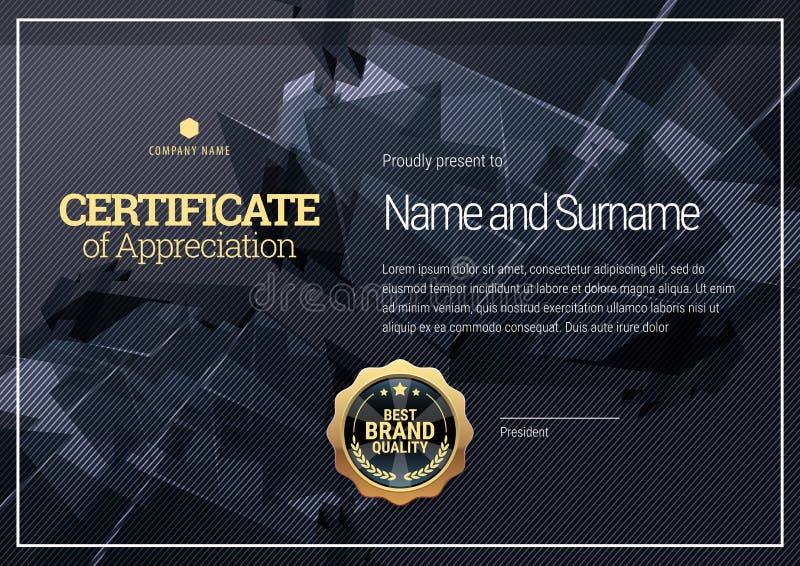 Certificate Template. Diploma of Modern Design or Gift Certificate ...