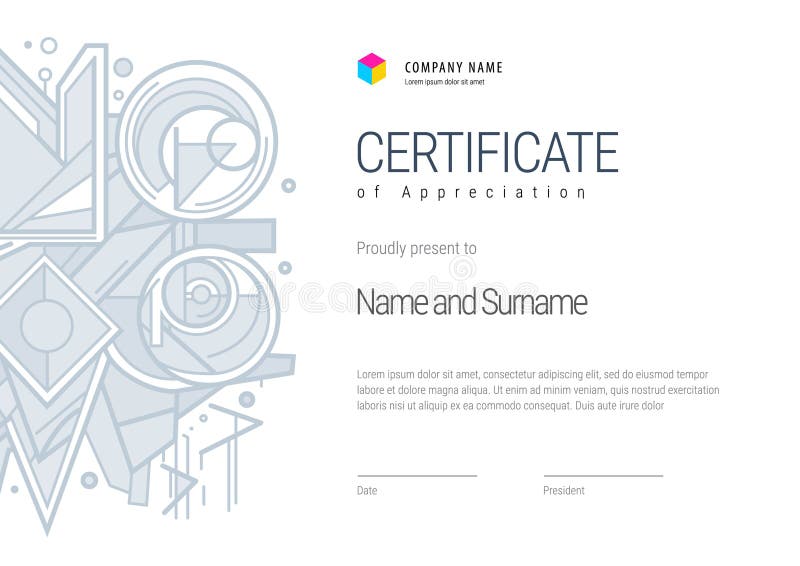 Certificate Template. Diploma of Modern Design or Gift Certificate ...