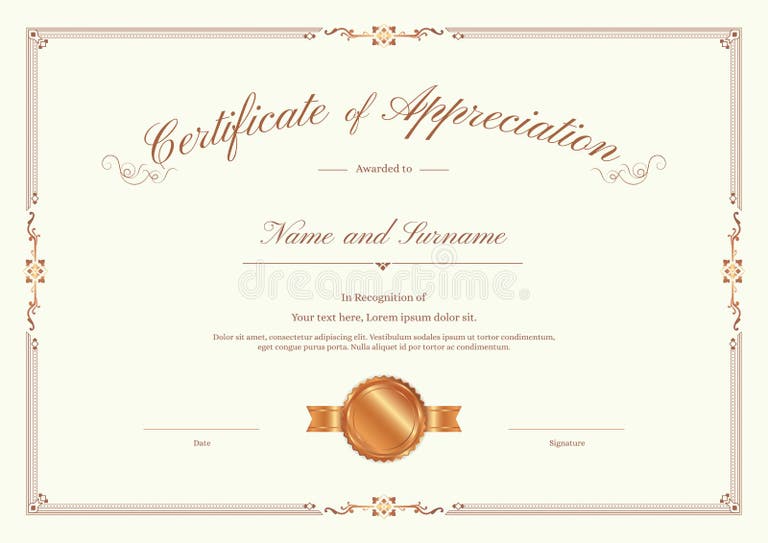 Bronze Certificate Template Stock Illustrations – 2,835 Bronze ...