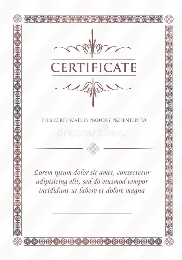 Brown Certificate of Award stock vector. Illustration of employee ...