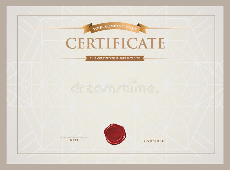 Vector beige certificate stock illustration. Illustration of money ...