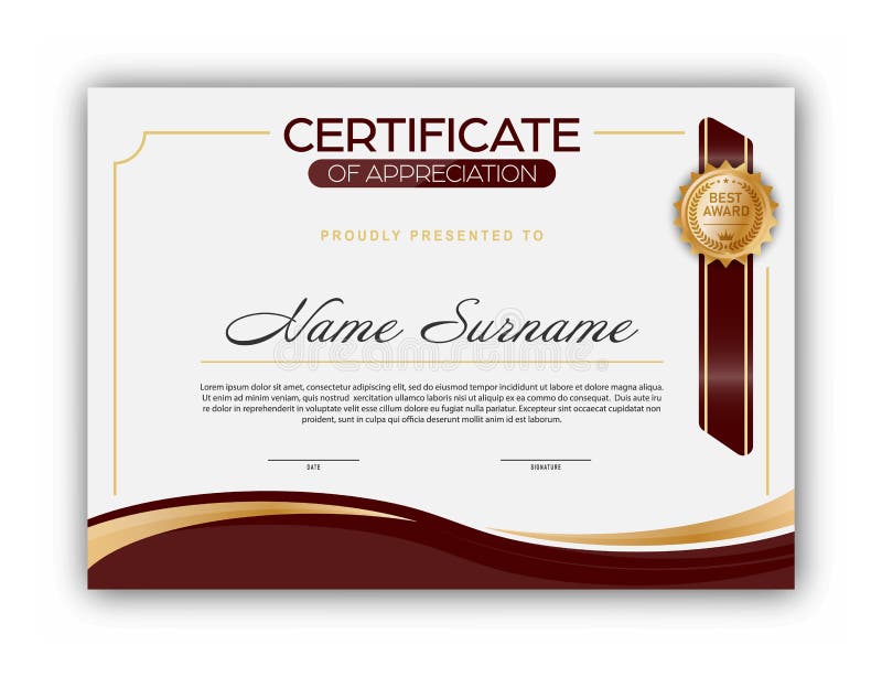 Certificate. the Template of the Form with the Award Badge Stock Vector - Illustration of ...