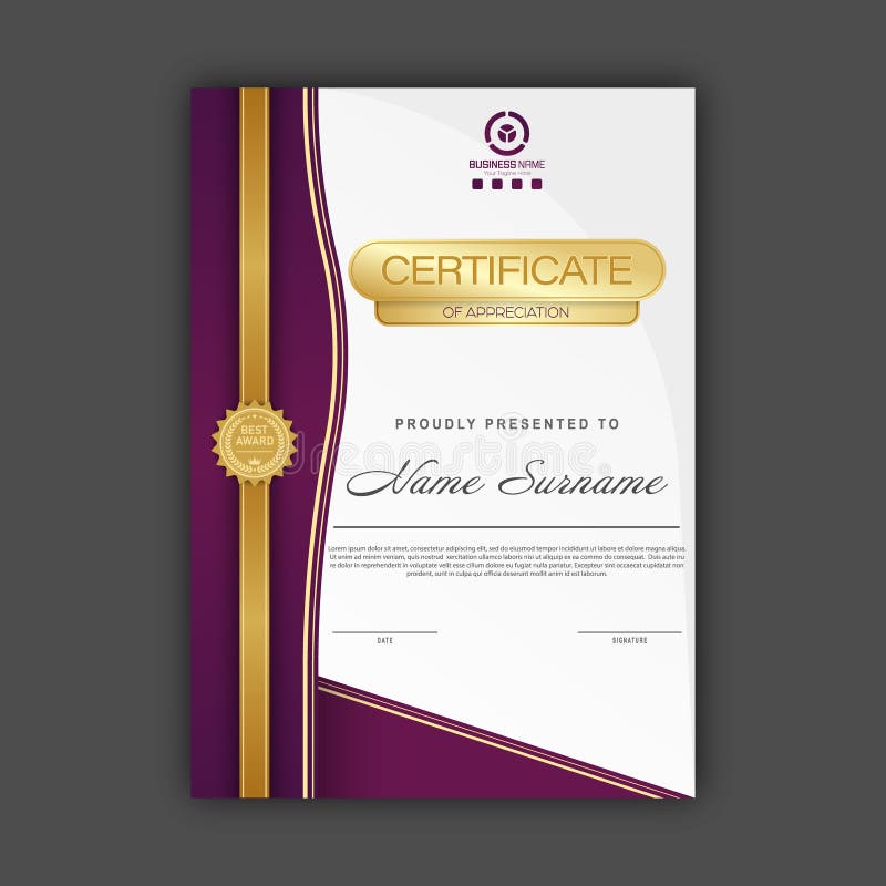 Certificate. the Template of the Form with the Award Badge Stock Vector ...
