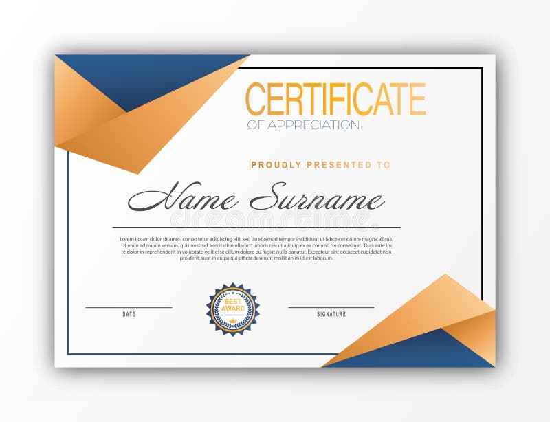 Certificate. the Template of the Form with the Award Badge Stock Vector ...