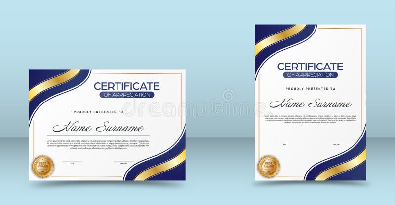 Certificate. the Template of the Form with the Award Badge Stock Vector ...