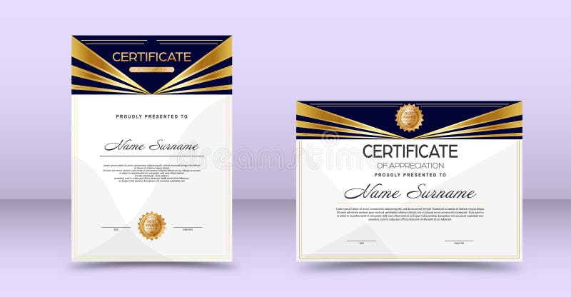 Certificate. the Template of the Form with the Award Badge Stock Vector ...