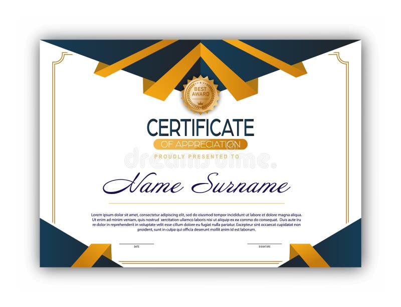 Certificate. the Template of the Form with the Award Badge Stock Vector ...
