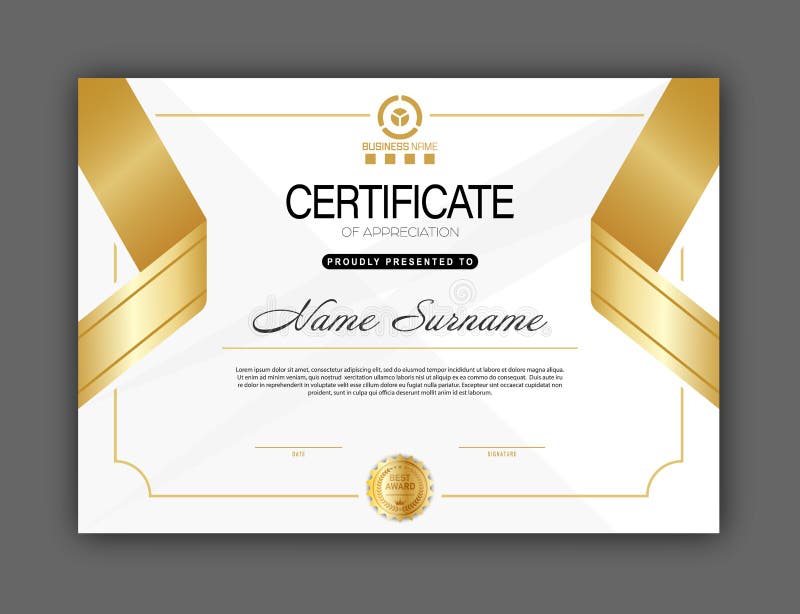 Certificate. the Template of the Form with the Award Badge Stock Vector ...