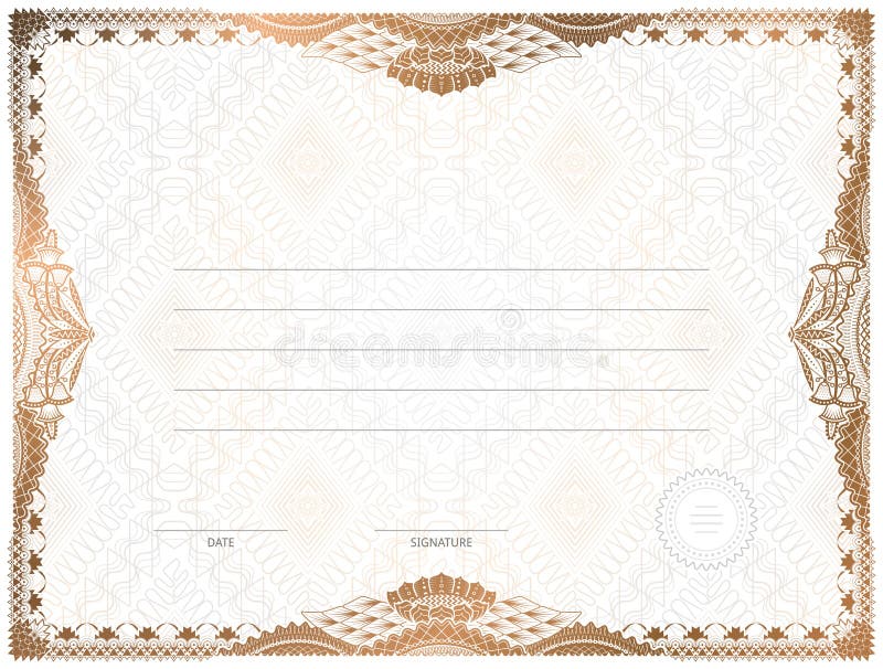 Certificate Template with Guilloche Elements Stock Vector ...