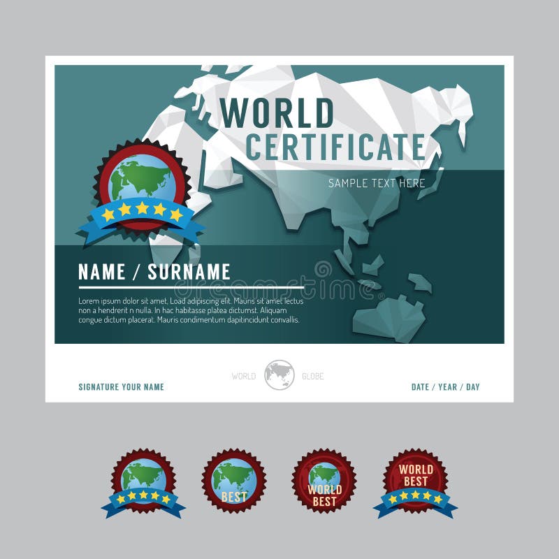 Certificate Template Layout Background Frame Design Vector. Mode Stock ...