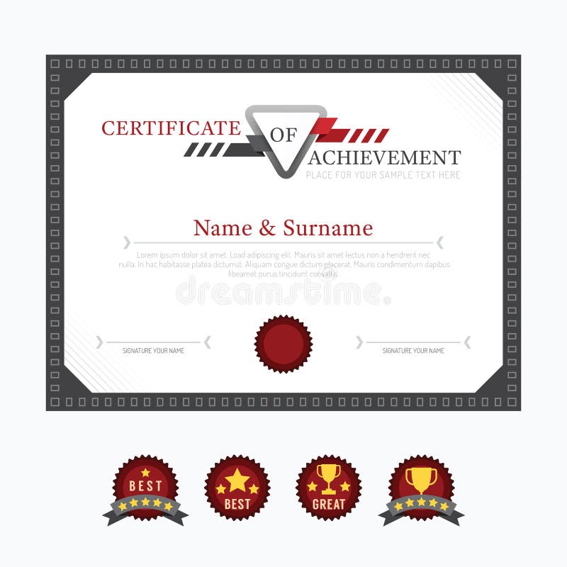 Certificate Template Layout Background Frame Design Vector. Mode Stock ...
