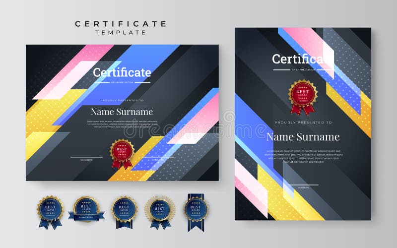 Certificate Template with Luxury and Modern Pattern. Qualification ...