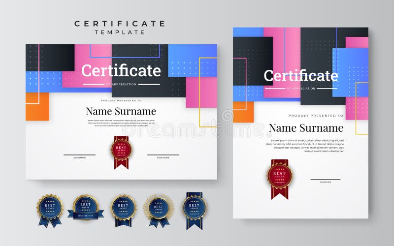 Certificate Template with Luxury and Modern Pattern. Qualification ...