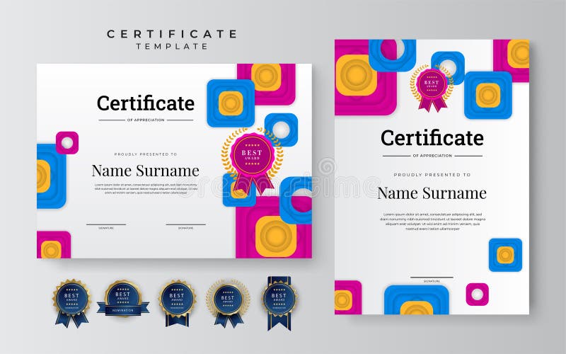 Certificate Template with Luxury and Modern Pattern. Qualification ...