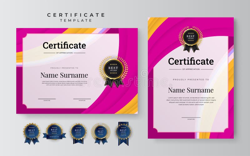 Certificate Template with Luxury and Modern Pattern. Qualification ...