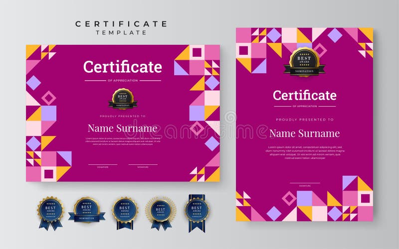 Certificate Template with Luxury and Modern Pattern. Qualification ...
