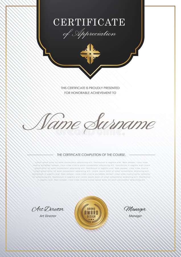 Certificate 442 stock vector. Illustration of award - 286583334