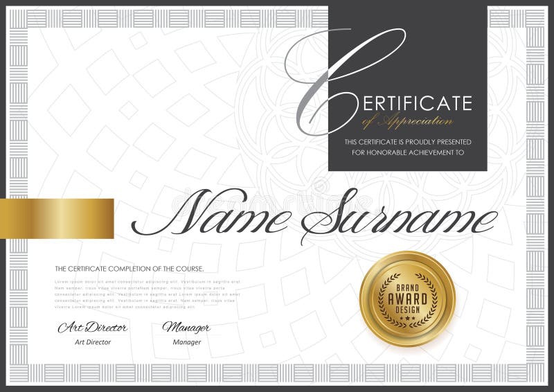 CERTIFICATE 442 stock vector. Illustration of certificate - 286583344