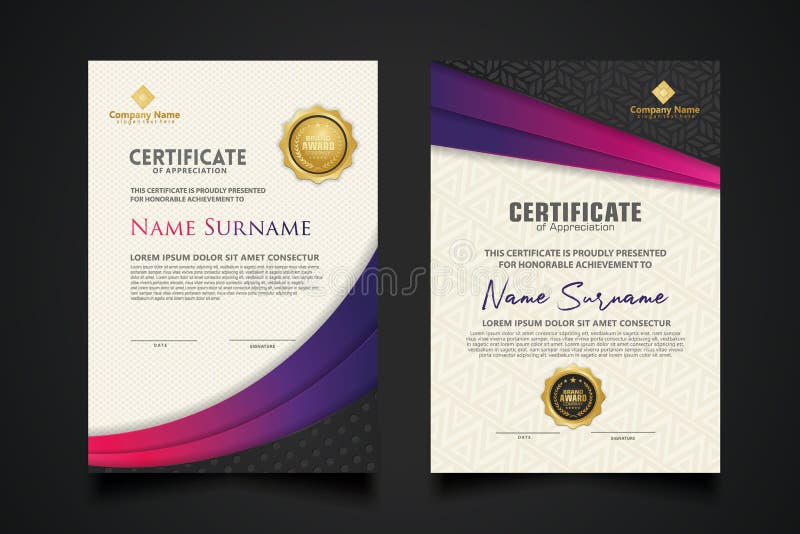 Certificate Template with Luxury Realistic Texture Pattern and Dynamic ...
