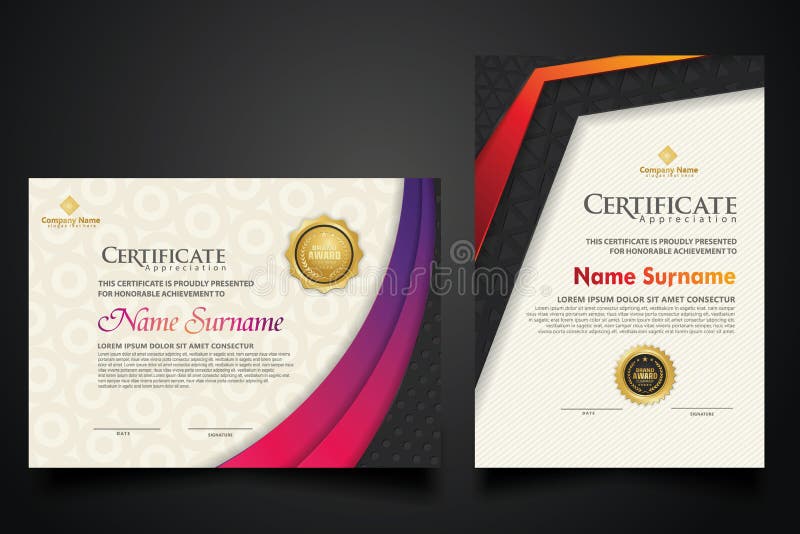 Certificate Template with Luxury Realistic Texture Pattern and Dynamic ...